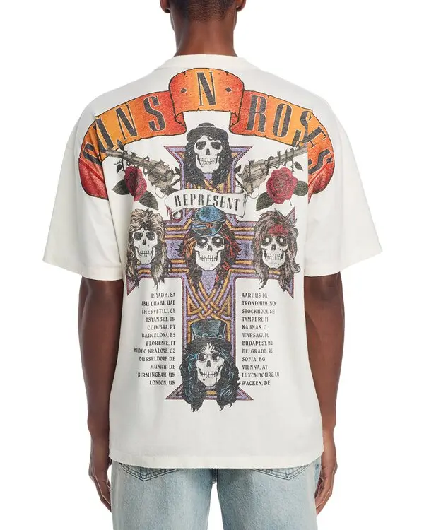Represent X Guns N' Roses Tour T-Shirt In White - Flat White - 51